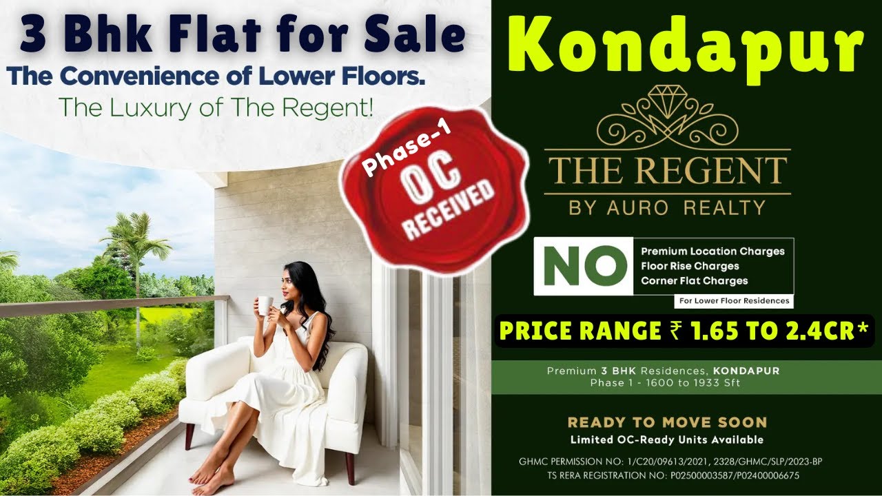 Auro Realty The Regent, Luxurious 3Bhk Starts 2.29 Cr|Ready to Move ...