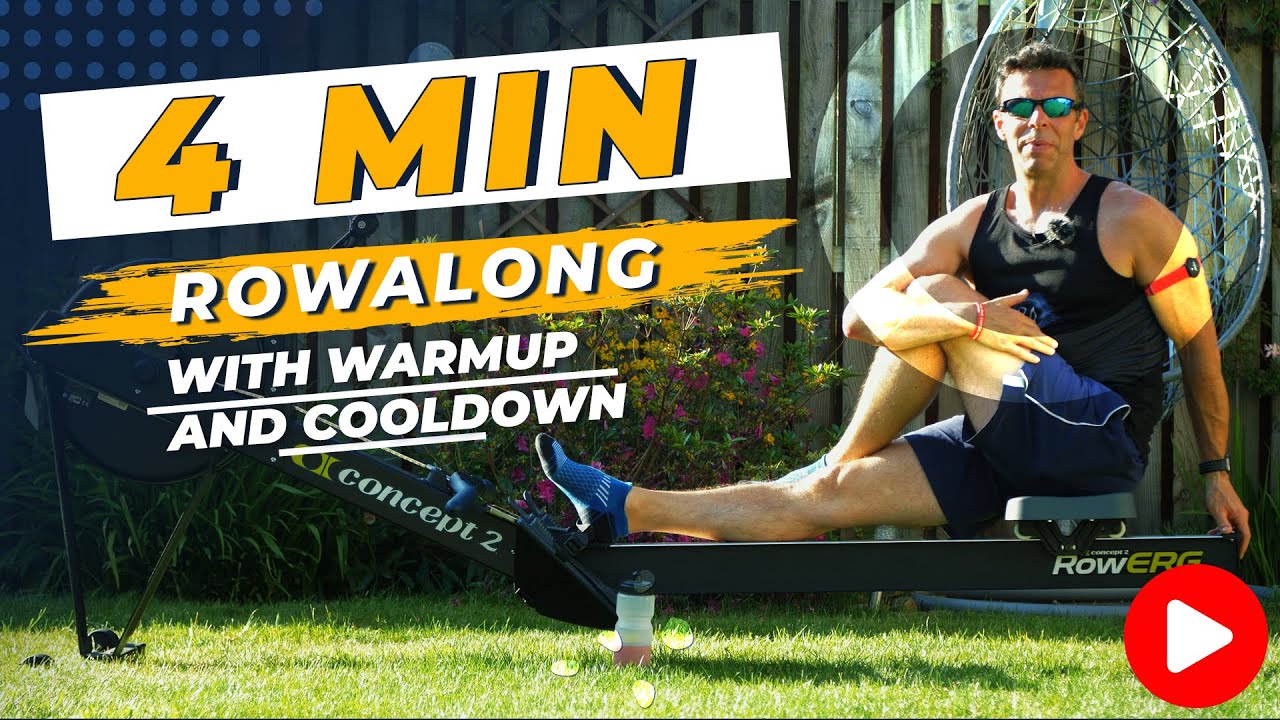 4 Minute Time Trial Rowing Workout - RowAlong with Warm up and Cool ...