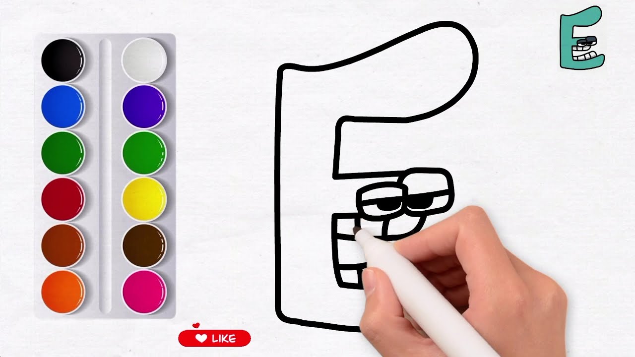 How to Draw and Paint, Alphabet Letter Lore E | Steps to Draw Lore E # ...