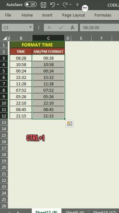 How to change Time Format AM/PM #shorts #exceltricks #shortsvideo - YouTube