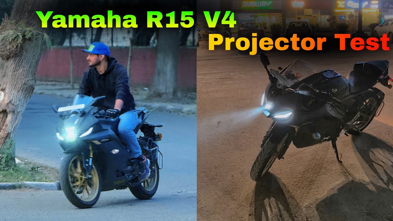 Yamaha R15 V4 Projector Headlight Test - YouTube