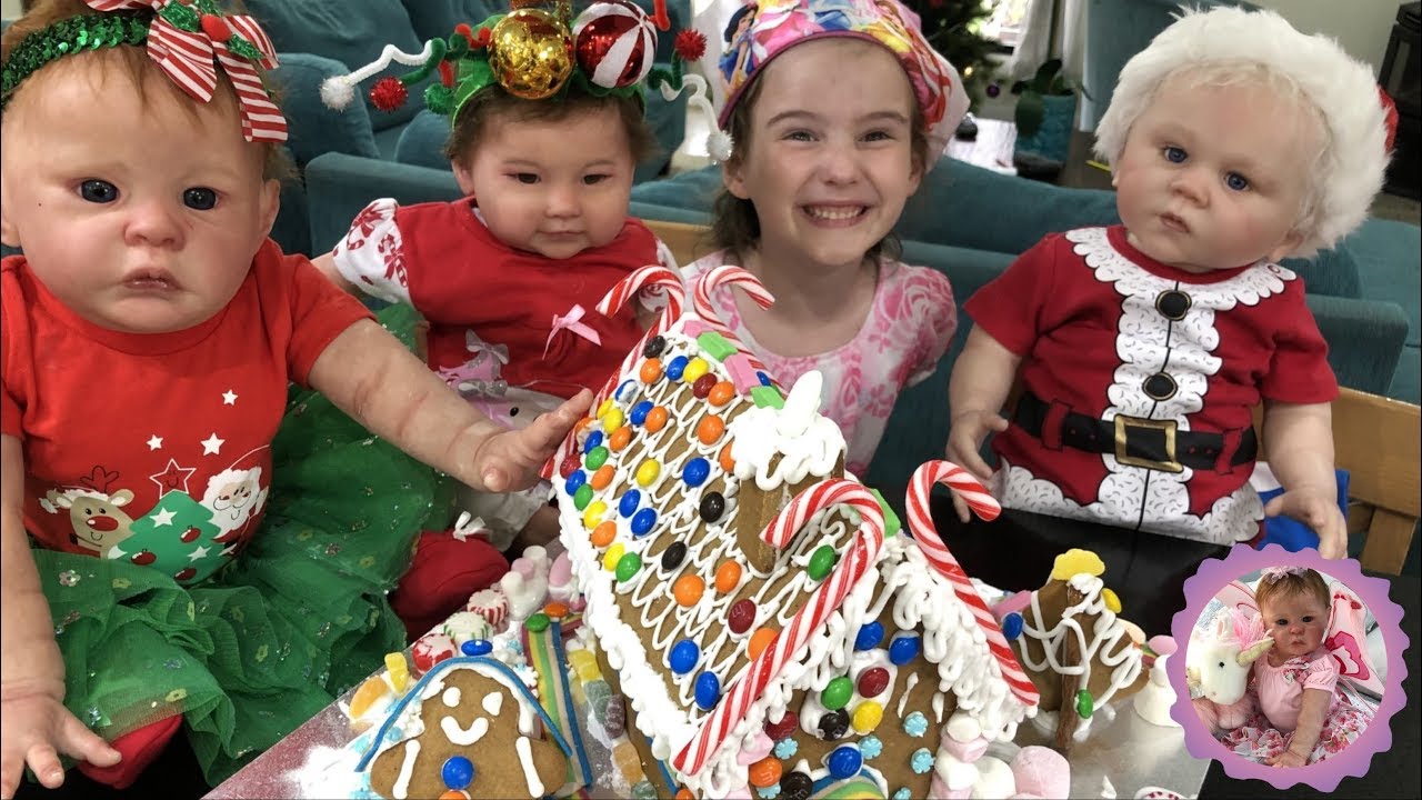 REBORNS & ALIYAH MAKE A GINGERBREAD HOUSE! - YouTube