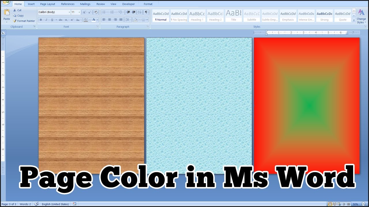 Page Color in MS Word | Page Color Lagana Sikhe MS Word me - YouTube