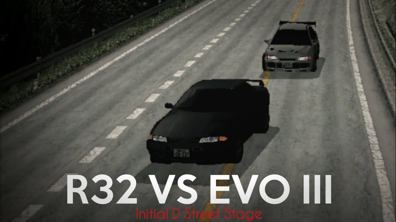 Initial D Street Stage | GTR vs EVO [Evo 3 vs R32] - YouTube