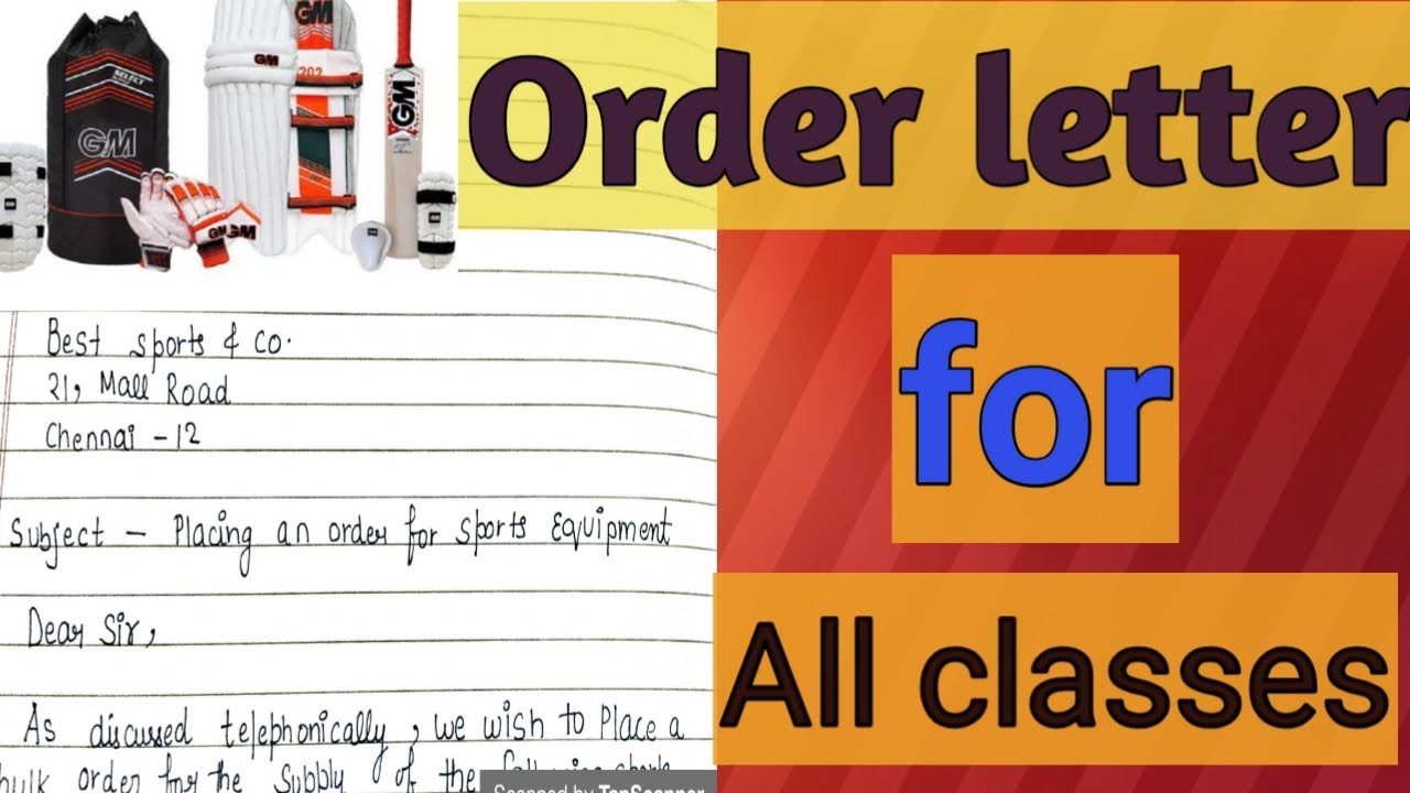 Order Letter Format Sabitri Academy Letter Of Placing Order Class 10