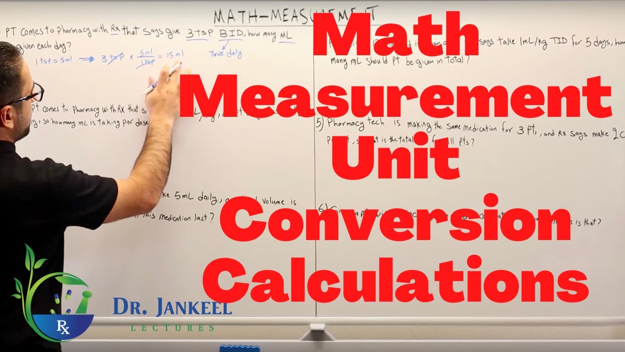 Math Measurement-Unit Conversion Calculations For Pharmacy Technicians ...
