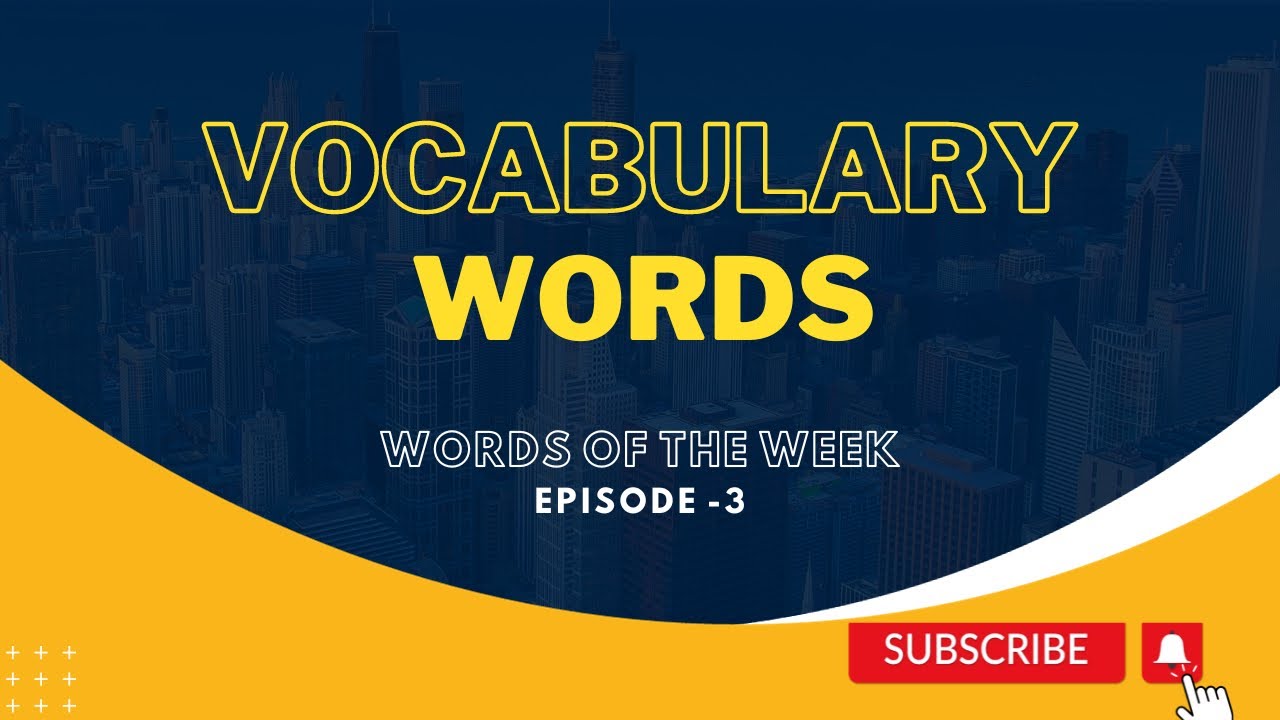 Vocabulary Words in English | words of the week series #englishgrammar ...