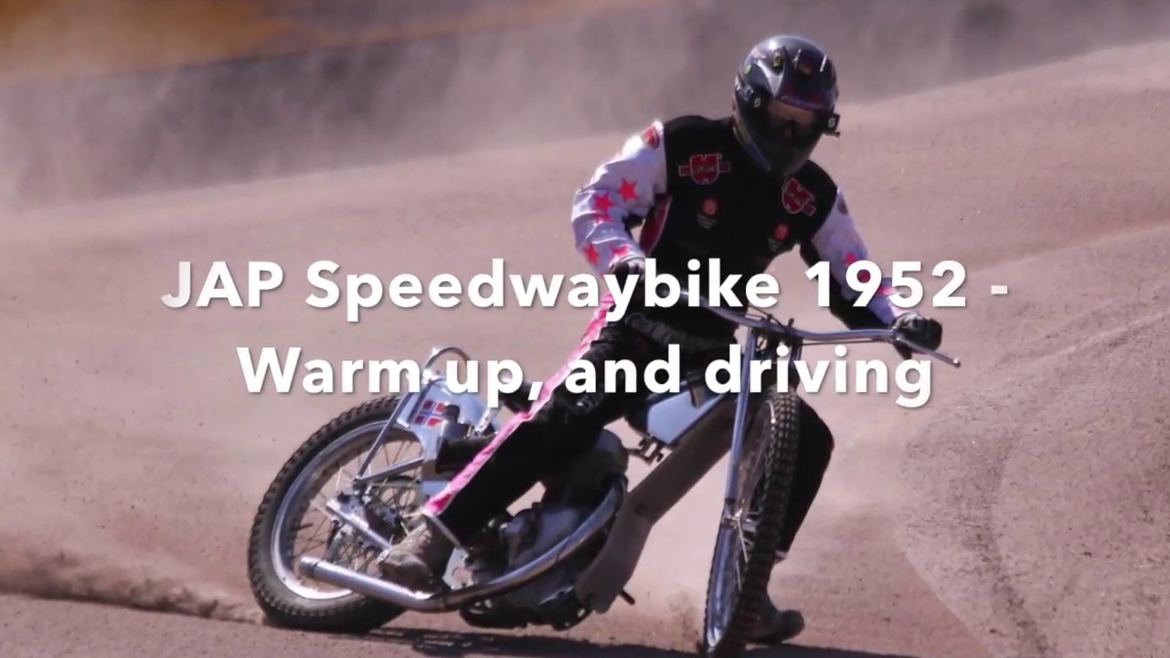 JAP classic Speedwaybike Startup and driving on track. - YouTube