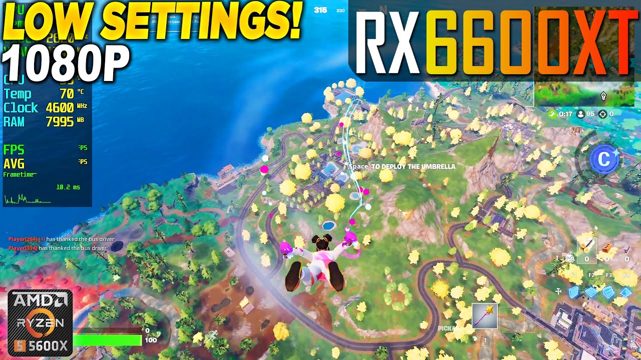 Fortnite Chapter 6 Season 3 RX 6600 XT + Ryzen 5 5600x - 1080p Low ...
