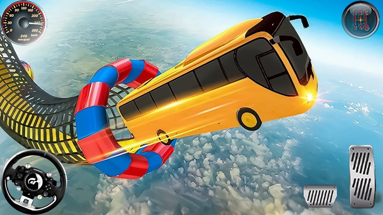 Stunt Bus Showdown: Mega Ramp Excitement .-.-. - YouTube