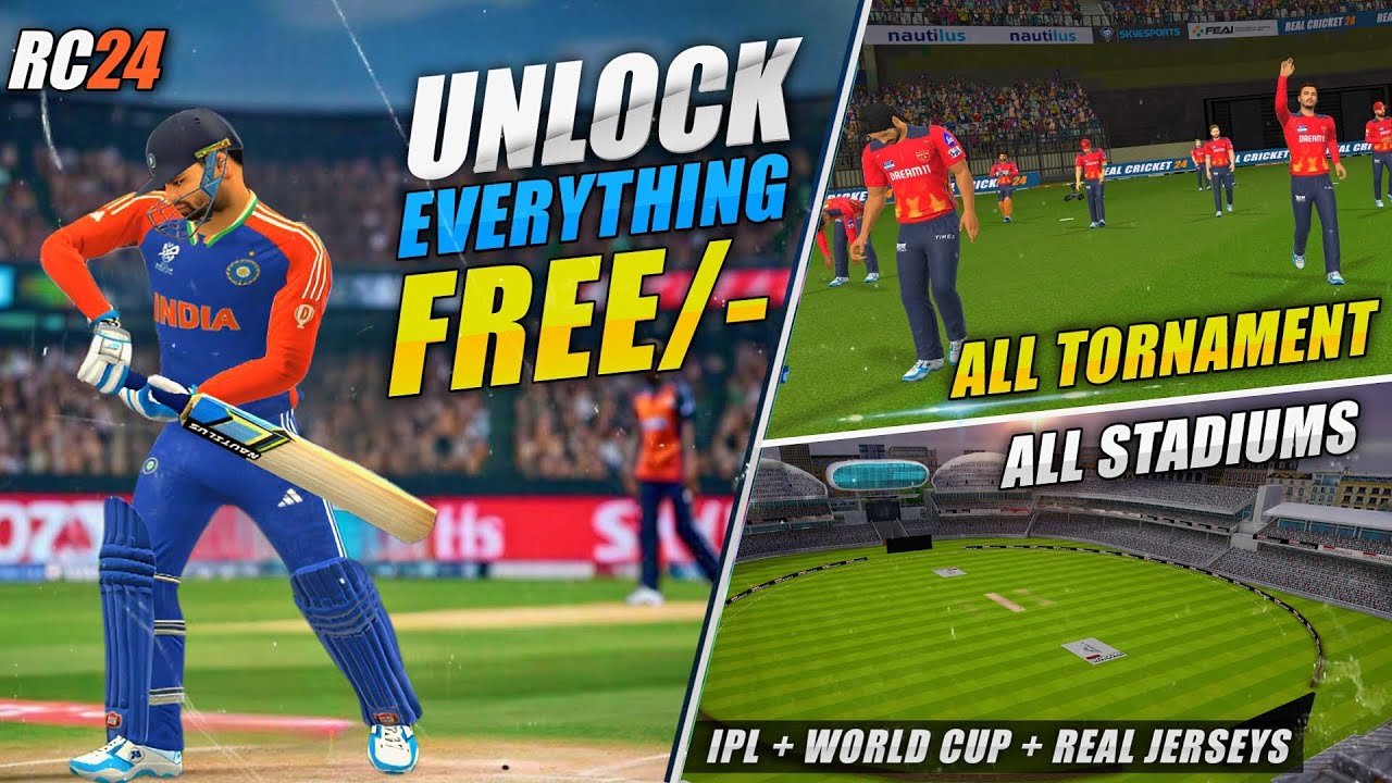 🤩Real Cricket 24 Mod Apk🔥‼️ Unlocked Everything & 100 Level🥸- RC24 Mod ...