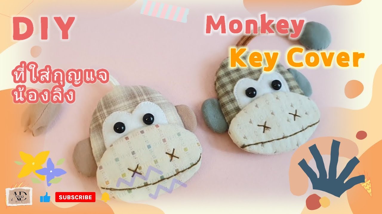 DIY Monkey Key Cover 🙊🙉🙈 | ที่ใส่กุญแจน้องลิง ️😍💕💓 - YouTube