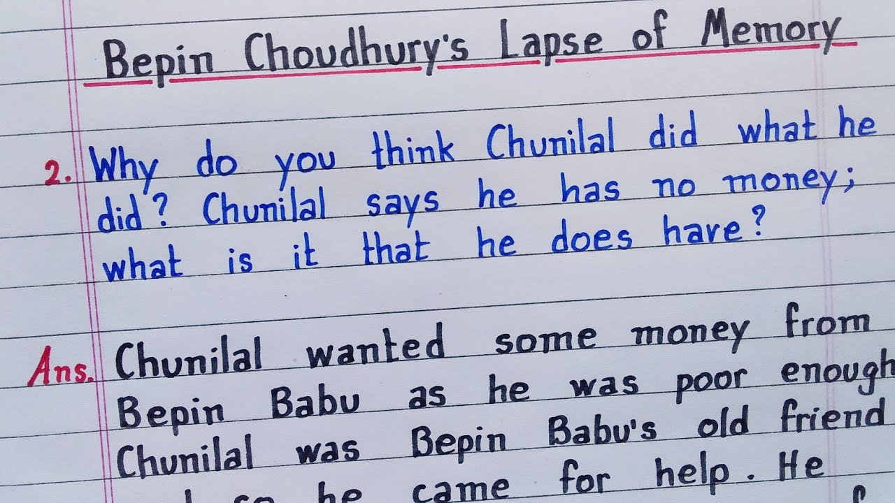 Why do you think Chunilal did what he did ?... | Bepin Choudhury's ...
