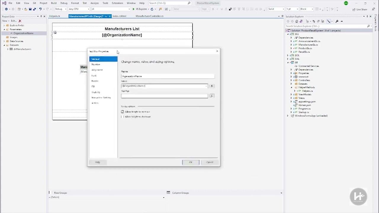 64 Add dynamic parameters and expressions in RDLC Report A Step by Step Guide 🚀 RDLC Report ...