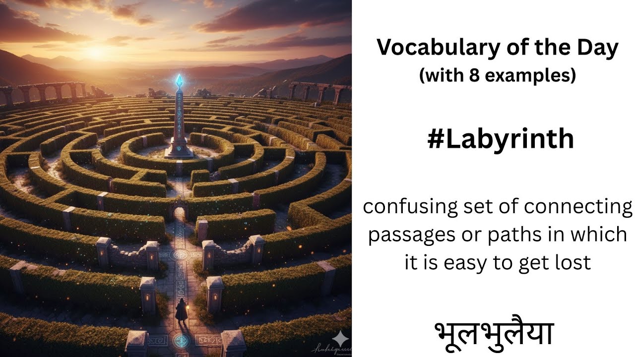 Vocabulary with 8 examples | Video#49 | Labyrinth | Power of one new ...