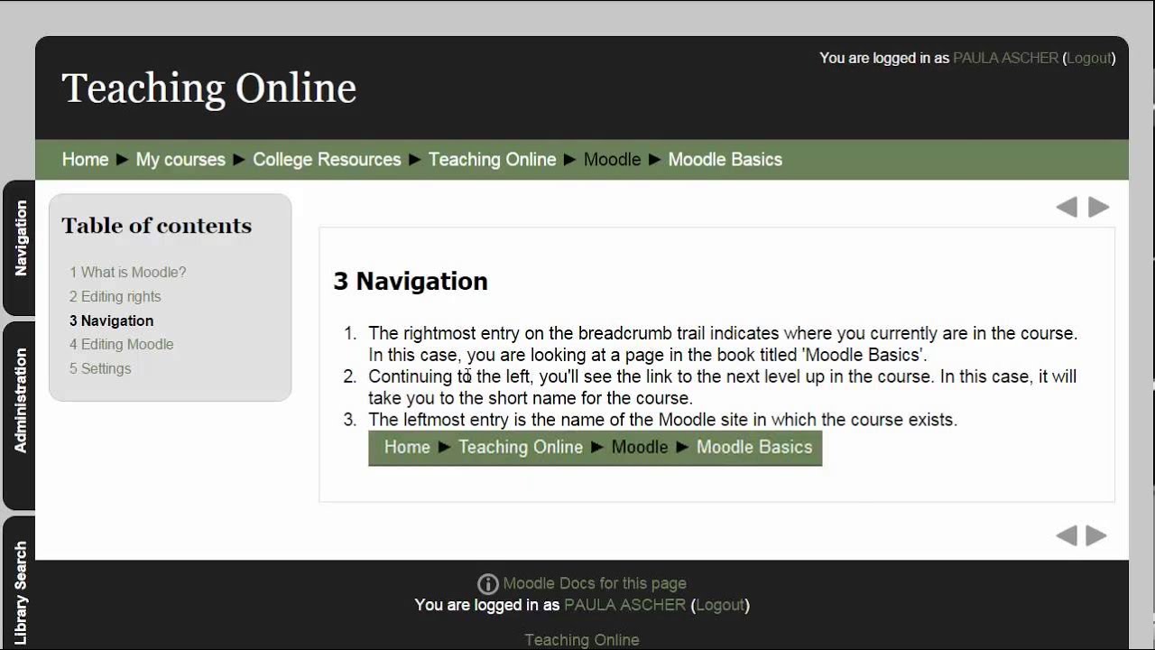 Navigation Best Practices in Moodle: Books and Lessons - YouTube
