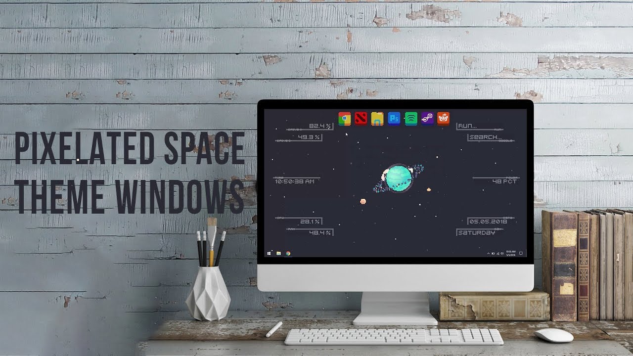 Pixelated Space Desktop - Make Windows Look Better - YouTube