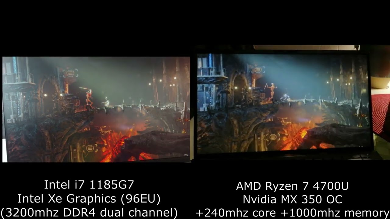 Intel Xe graphics vs Overclocked MX350 - YouTube