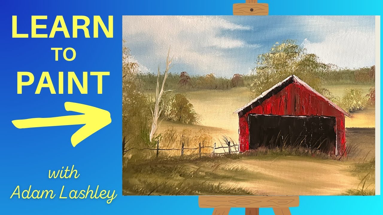 Country Barn | Painting Tutorial | Wet on Wet Technique | Oil Painting ...