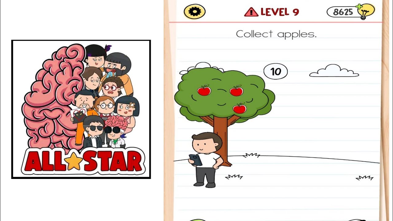 Brain test All-Star Master level 9 Collect apples - YouTube