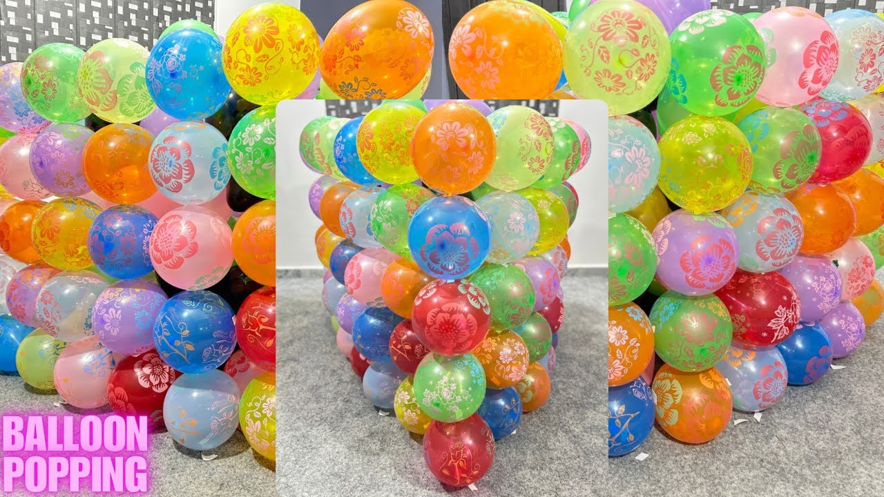 100 Themed Balloons Cage popping!|Balloon popping ASMR!|Balloon pop! - YouTube