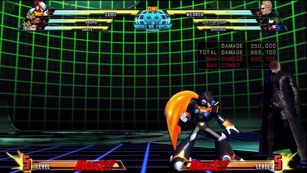 Marvel vs. Capcom 3 - Zero Combos using 4 Z-Buster Shots - YouTube