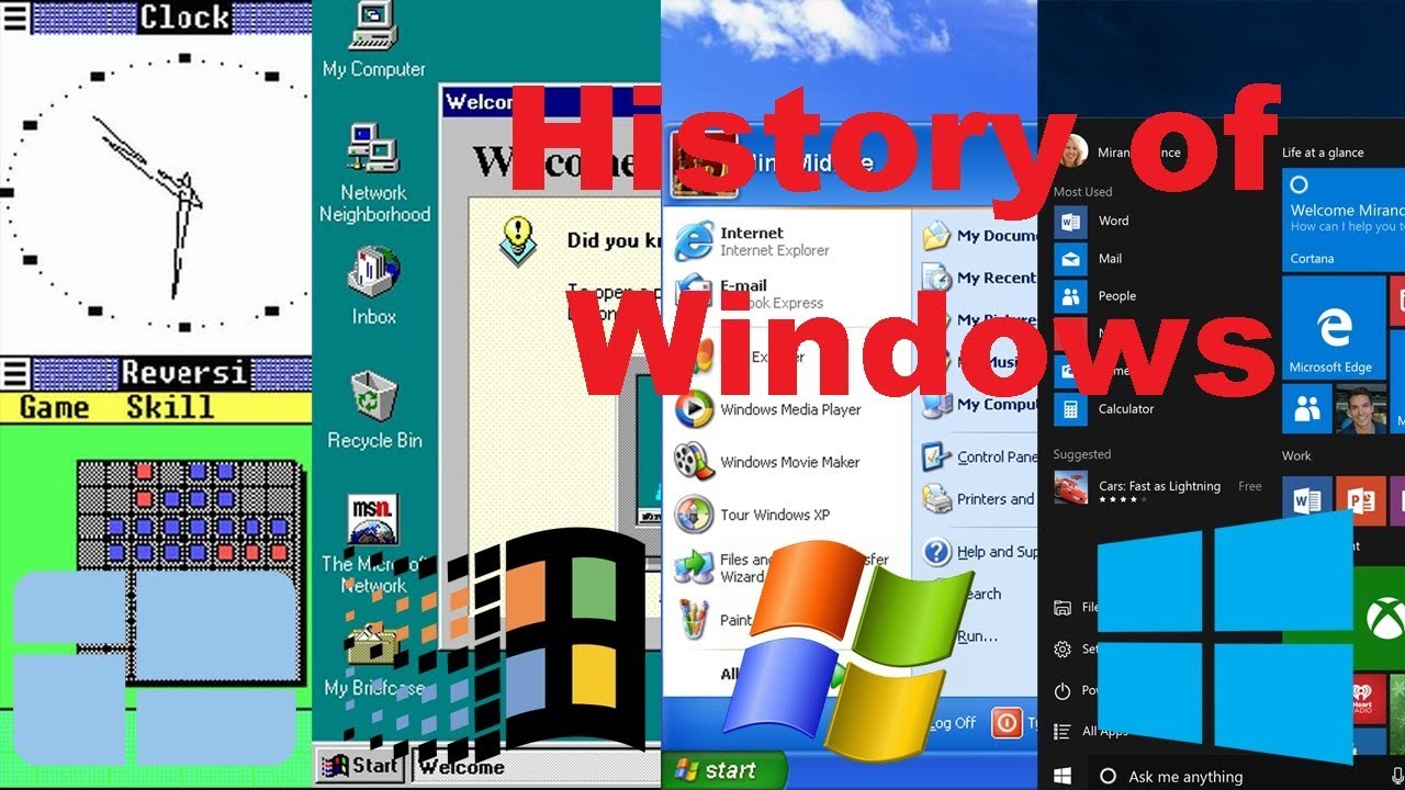 History of Windows (Windows 1.0 - Windows 10) - YouTube