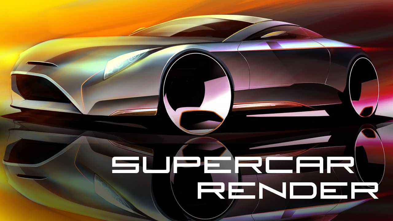 Supercar Concept Sketch Render - Autodesk SketchBook - YouTube