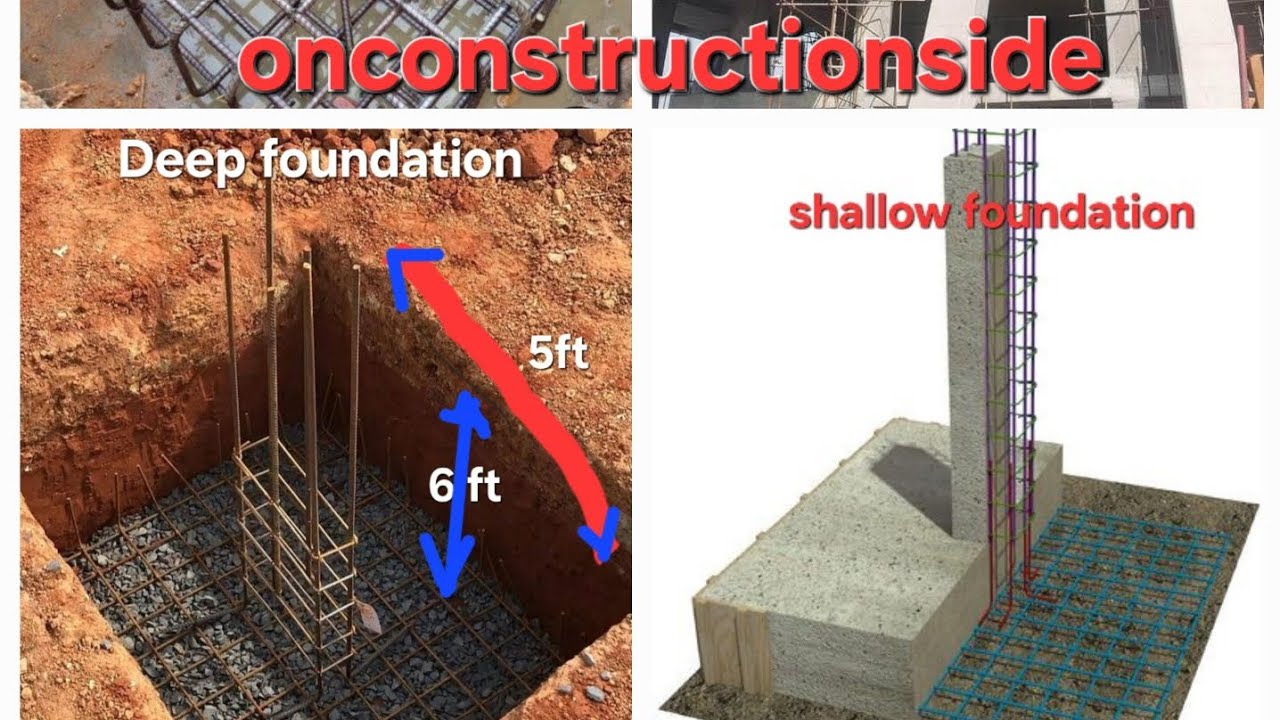 deep foundation and shallow foundation. #construction #sitework # ...