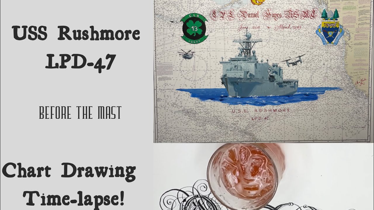 USS Rushmore Time-lapse Chart Drawings - YouTube