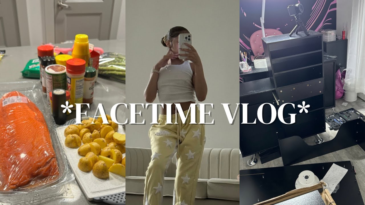 *FACETIME VLOG* ( cooking , Apartment makeover, New Nail suite + more ...