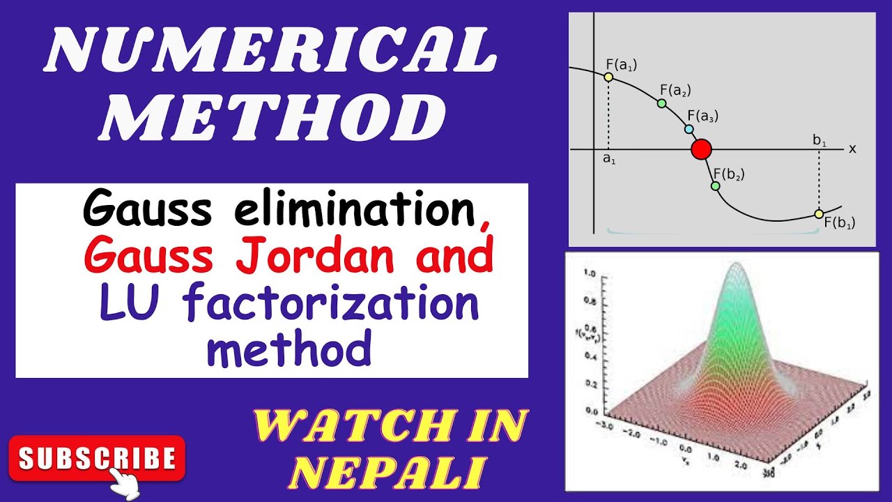 Gauss elimination, Gauss Jordan and LU factorization method - YouTube