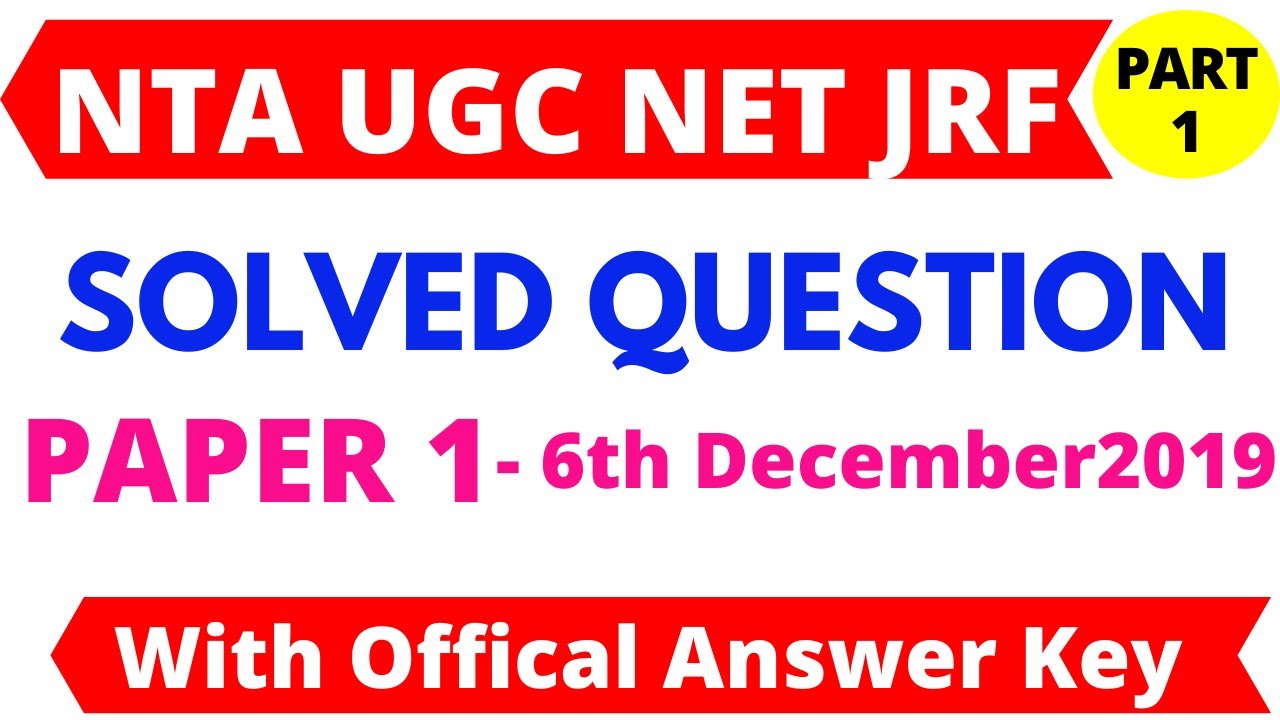 UGC NET Previous Year Question Paper Fully Solved | Paper 1 Solved ...