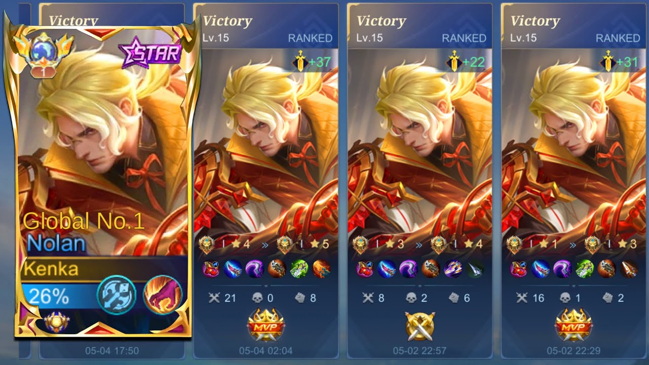 WHEN GLOBAL NOLAN USE PERFECT FULL DAMAGE BUILD IN SOLO RANK!! (Auto ...