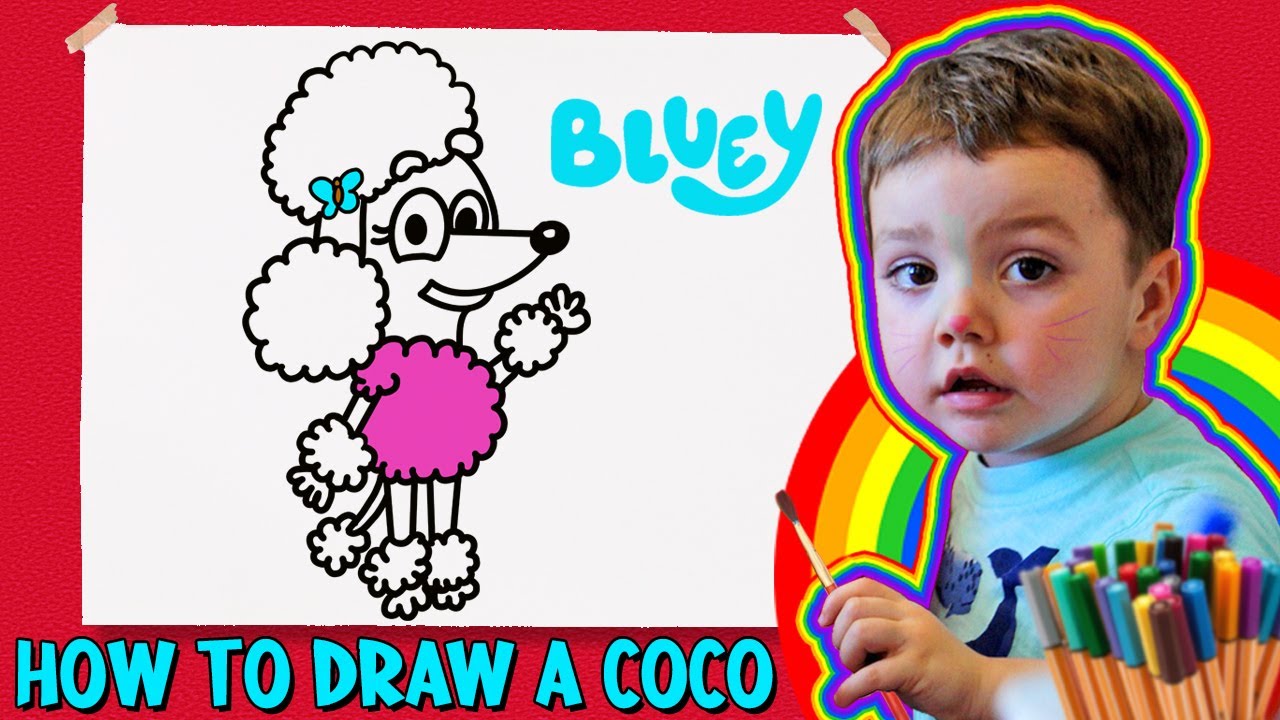 How to Draw Bluey the Puppy | Disney |Coco Easy Drawing Easy Step By ...