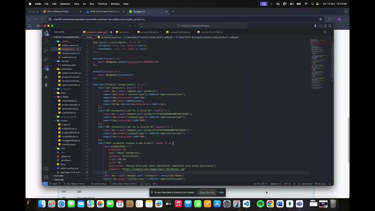 CSE 341 - Final Project - Part 2 - YouTube