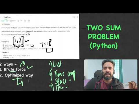 Leetcode Two Sum | Hindi | Python | Leetcode 1 | Optimized way | Time complexity|Interview ...