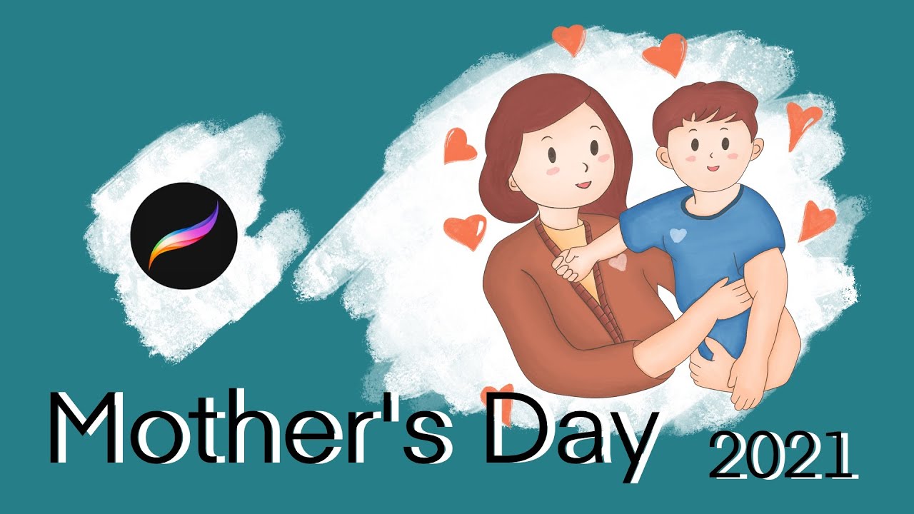 procreate: Mother's Day painting process（2021） 母亲节绘画过程 - YouTube