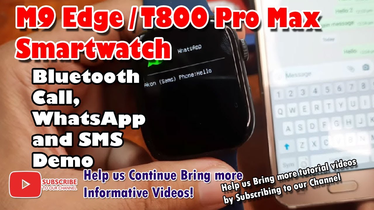M9 Edge / T800 Pro Max Smartwatch - Bluetooth Call, WhatsApp and SMS ...