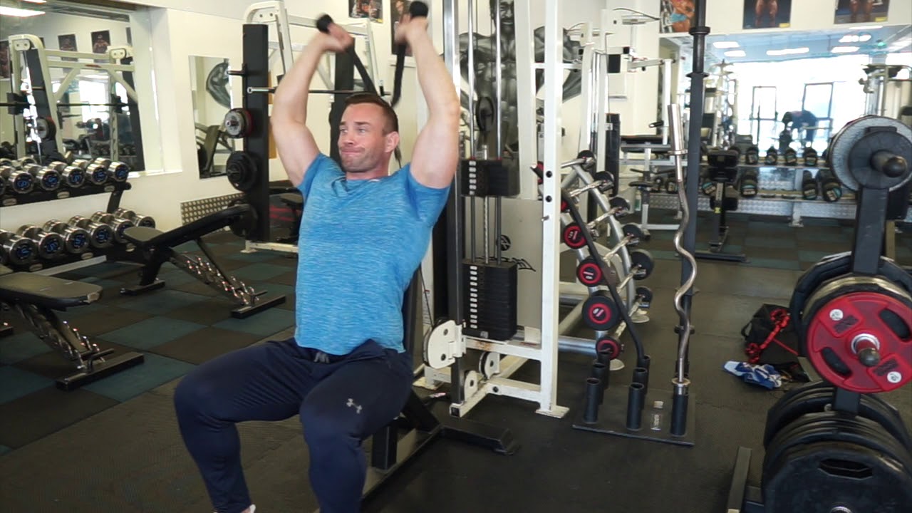 Seated Overhead Tricep Extensions (Rope) - YouTube