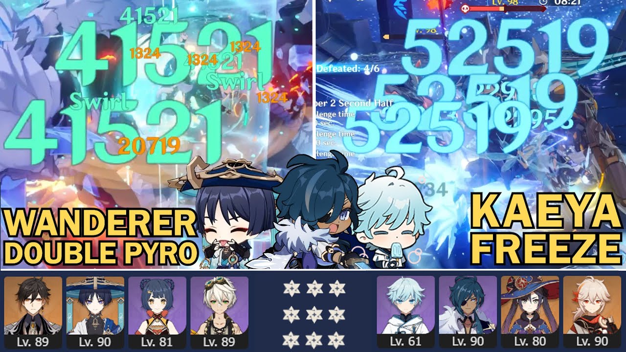 3.5 Abyss 12 Wanderer Double Pyro and Kaeya Freeze (9 Stars) | Genshin ...