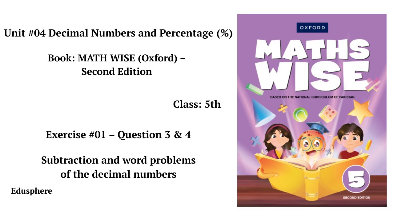 Class 5 | Decimal Numbers & Percentage | Subtraction & Word Problems ...