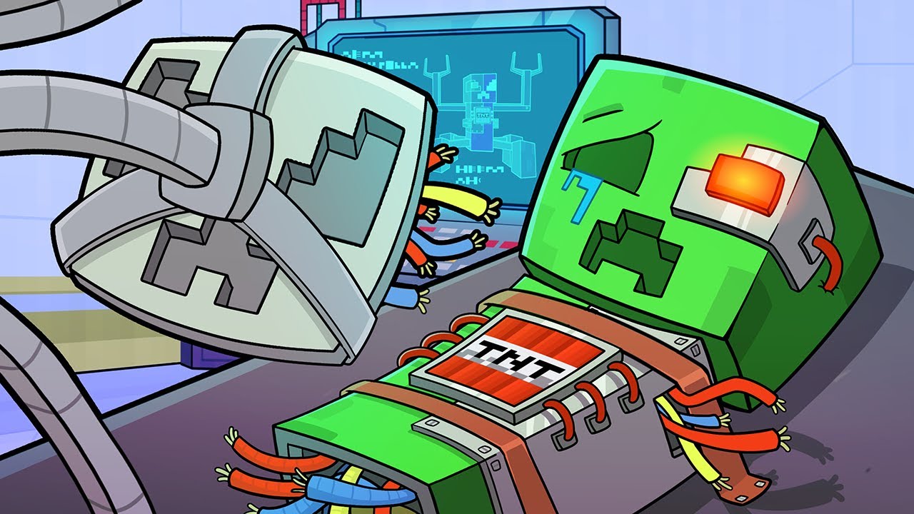GIANT CREEPER ROBOT ORIGIN STORY - Minecraft Animation - YouTube