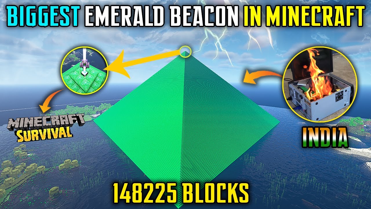 😱I BUILD BIGGEST BEACON IN SURVIVAL MINECRAFT - TEDDY GAMING - YouTube