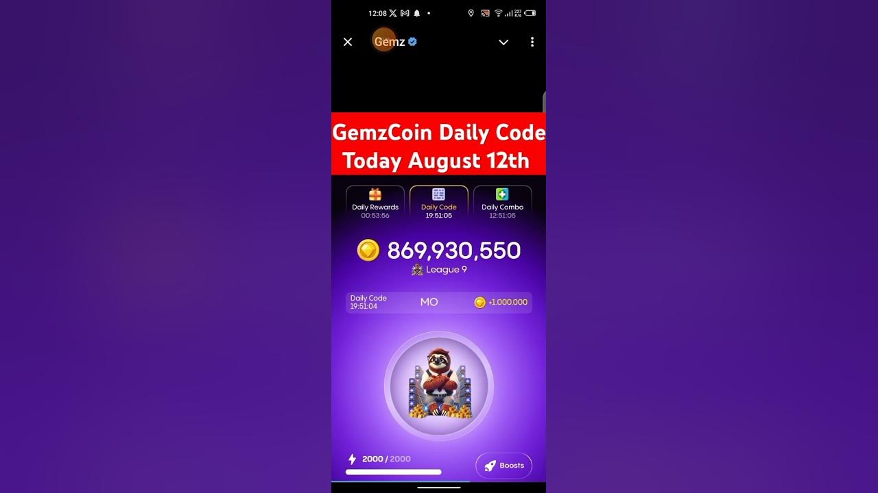 gemz Daily Code Today 12 August 2024 #gemzdailycode #gemz #GemzCipherCode #gemzcoin - YouTube