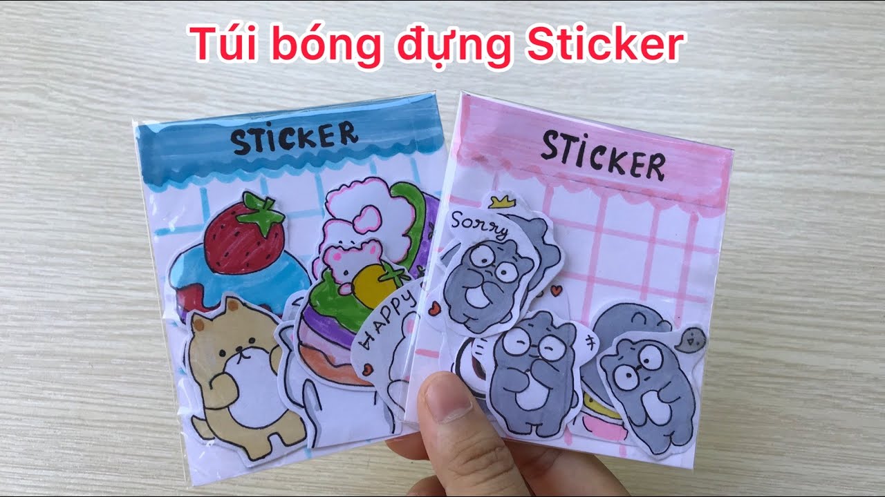 Cách làm túi bóng đựng Sticker tại nhà| làm túi kính gói hàng | Sáng ...