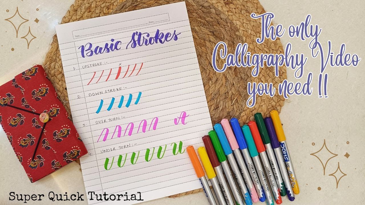 Calligraphy for beginners-Brushpen Calligraphy basic strokes explained ...