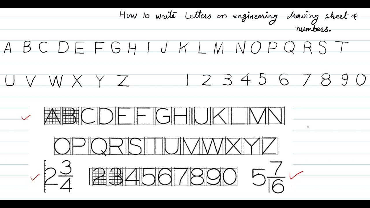 Letters and Dimensioning in Engineering Drawing in Hindi - YouTube