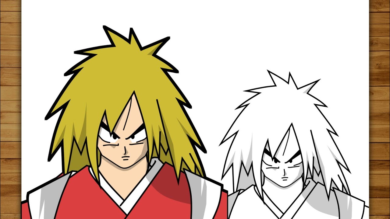 Drawing Goku the long hair in a red cape #drawingeasy step by step ...