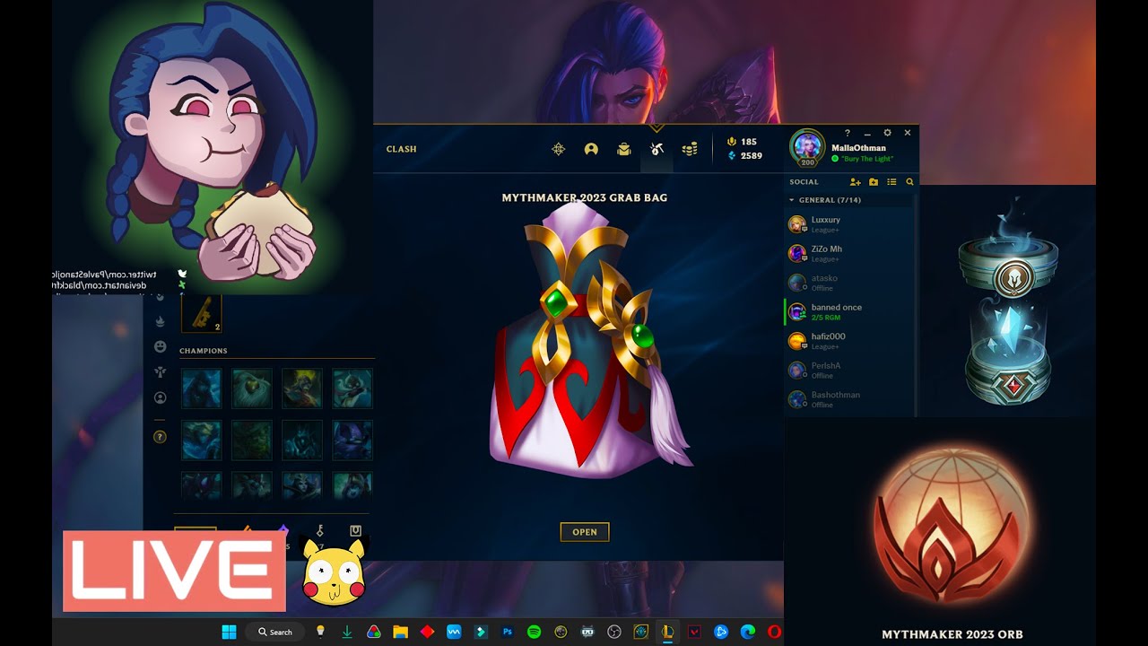 🔴 LIVE 🔴 Mythmaker 2023 Grab Bag | League of Legends !giveaway !vpn !dc ...